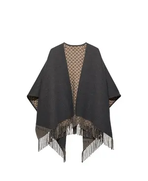 Prada Reversible Wool And Cashmere Poncho - Grey