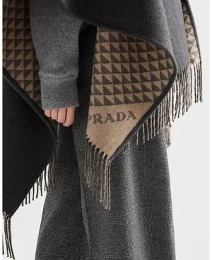 Prada Reversible Wool And Cashmere Poncho