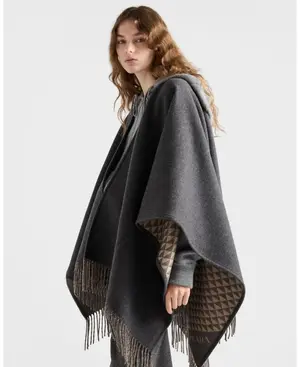 Prada Reversible Wool And Cashmere Poncho