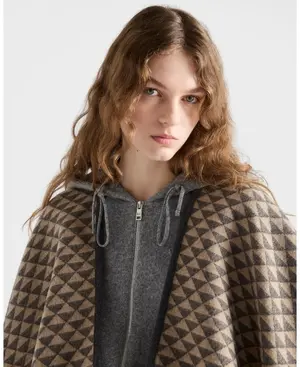 Prada Reversible Wool And Cashmere Poncho