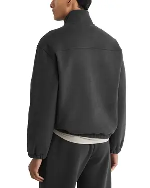 REISS Quinn Quarter Zip Pullover - Washed Black