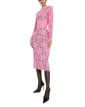 Dolce & Gabbana Cordonetto Lace Sheath Dress - Pink