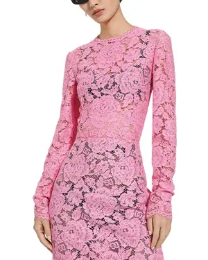 Dolce & Gabbana Cordonetto Lace Sheath Dress - Pink
