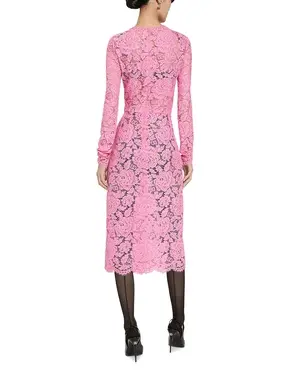 Dolce & Gabbana Cordonetto Lace Sheath Dress - Pink