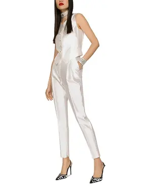 Dolce & Gabbana Shantung Silk Tailored Pants - White