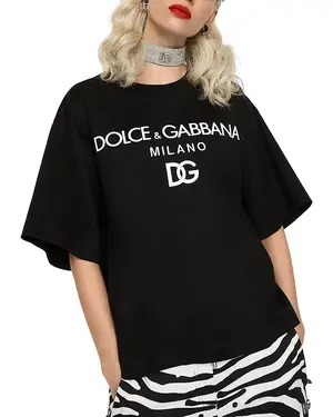 Dolce & Gabbana Flocked Logo Jersey T-shirt
