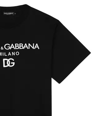 Dolce & Gabbana Flocked Logo Jersey T-shirt