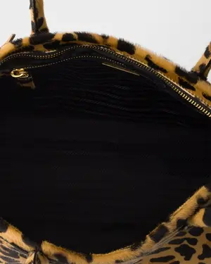 Prada Large Printed Leather Handbag - Neutral