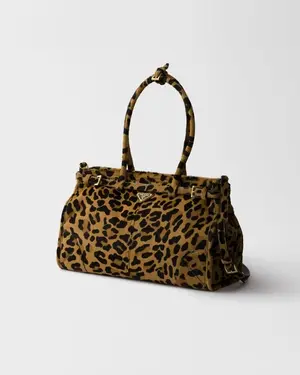 Prada Large Printed Leather Handbag - Neutral