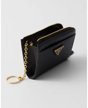 Prada Saffiano Leather Keychain - Black