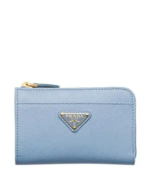 Prada Saffiano Leather Keychain Light Blue
