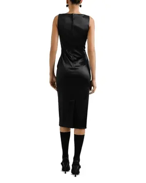 Dolce & Gabbana Stretch Satin Midi Dress - Black