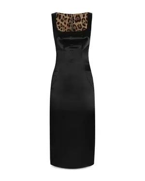 Dolce & Gabbana Stretch Satin Midi Dress - Black