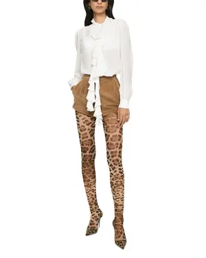 Dolce & Gabbana Georgette Silk Ruffle Blouse