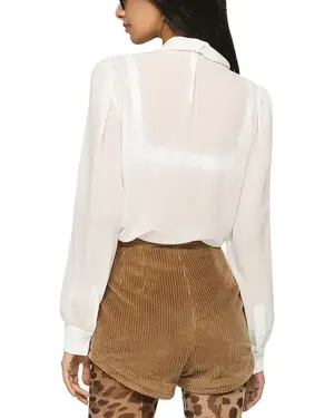 Dolce & Gabbana Georgette Silk Ruffle Blouse