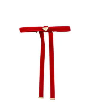 Prada Velvet Hair Clip - Red