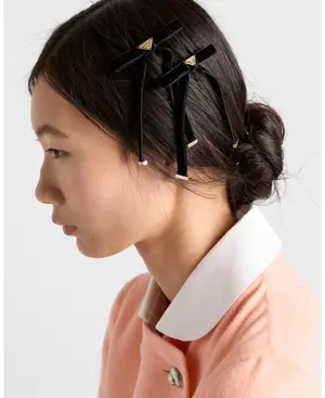 Prada Velvet Hair Clips Set Of 2