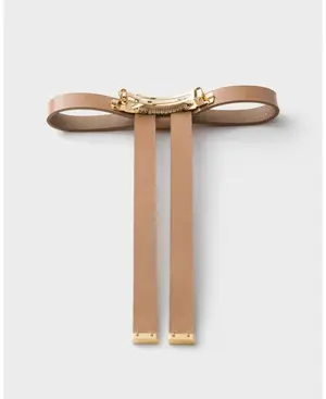 Prada Leather Hair Clip - Powder
