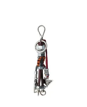 Prada Robot Metal Key Ring Charm - Burgundy