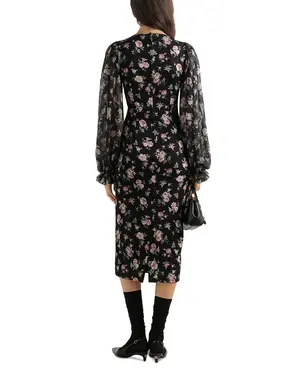 Dolce & Gabbana Vintage Rose Print Charmeuse Dress