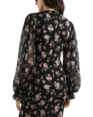 Dolce & Gabbana Vintage Rose Print Charmeuse Dress
