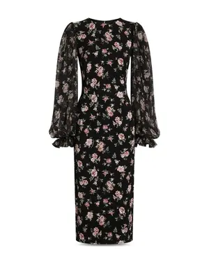 Dolce & Gabbana Vintage Rose Print Charmeuse Dress