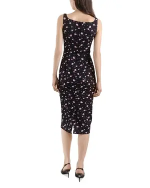 Dolce & Gabbana Silk Blend Carnations Print Sheath Dress - Multi-colored