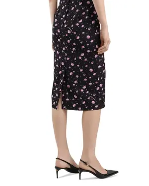 Dolce & Gabbana Silk Blend Carnations Print Sheath Dress - Multi-colored