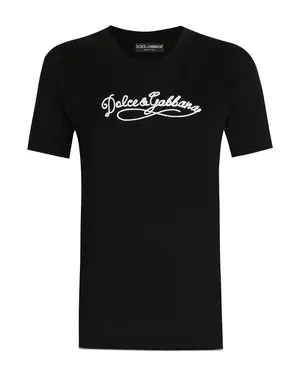Dolce & Gabbana Embroidered Logo Jersey T-shirt - Black