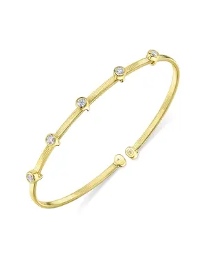 SHY CREATION 14k Yellow Diamond Bangle Bracelet