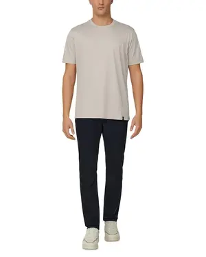 Boggi Milano Regular Fit Silk Blend Crewneck T-shirt - Sand