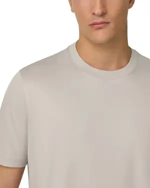 Boggi Milano Regular Fit Silk Blend Crewneck T-shirt - Sand