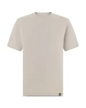 Boggi Milano Regular Fit Silk Blend Crewneck T-shirt - Sand