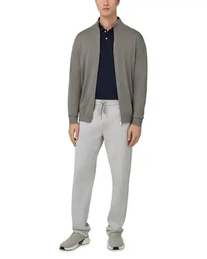 Boggi Milano Superfine Full Zip Merino Wool Jumper - Mud