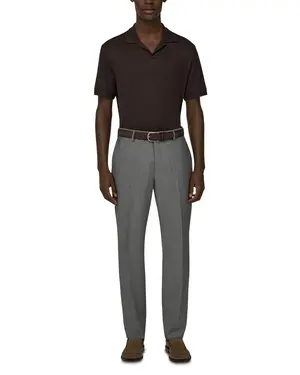 Boggi Milano Mini Jacquard Open Collar Shirt - Dark Brown