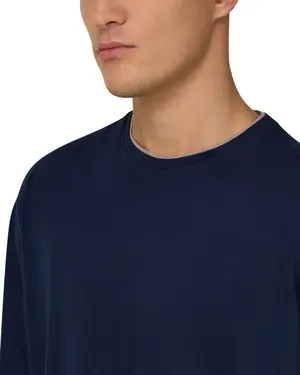 Boggi Milano Relaxed Fit Pima Cotton Crewneck T-shirt - Navy Blue