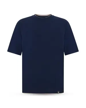 Boggi Milano Relaxed Fit Pima Cotton Crewneck T-shirt - Navy Blue