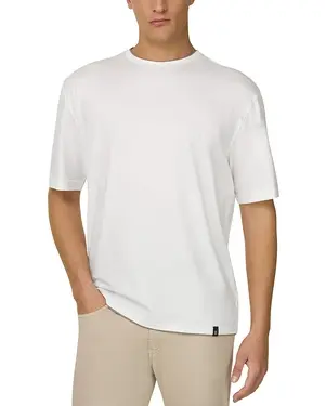 Boggi Milano Relaxed Fit Pima Cotton Crewneck T-shirt - White