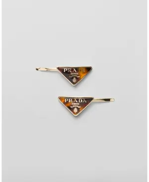 Prada Plexiglas And Metal Barrette - Neutral