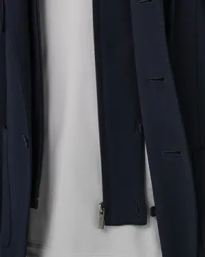 Boggi Milano Madison Stretch Cotton Blend Sweatshirt Jacket - Navy Blue