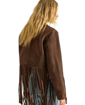 Nasty Gal Real Suede Fringe Jacket