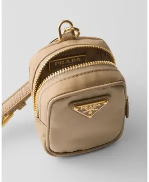 Prada Re-edition 1978 Re-nylon Mini-pouch With Keychain - Brown