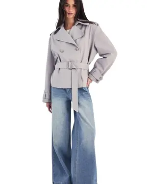 Nasty Gal Double Breasted Short Trench Coat
