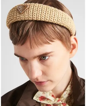 Prada Crochet Headband - Neutral