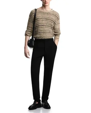 Emporio Armani Regular Fit Gabardine Trousers - Black