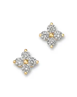 Bloomingdale'S Diamond Clover Stud Earrings 0.75 Tcw - Gold