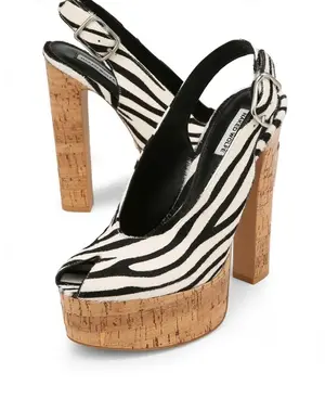 NAKED WOLFE Rare Clog Heel Pumps - Zebra