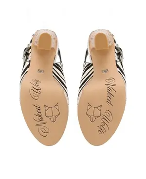 NAKED WOLFE Rare Clog Heel Pumps - Zebra