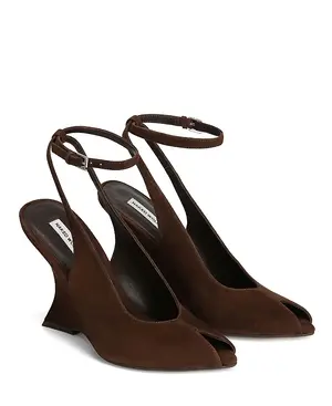 NAKED WOLFE Ronnie Wedge Heels - Brown