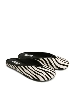 NAKED WOLFE Pippa Studded Ballet Flats - Zebra